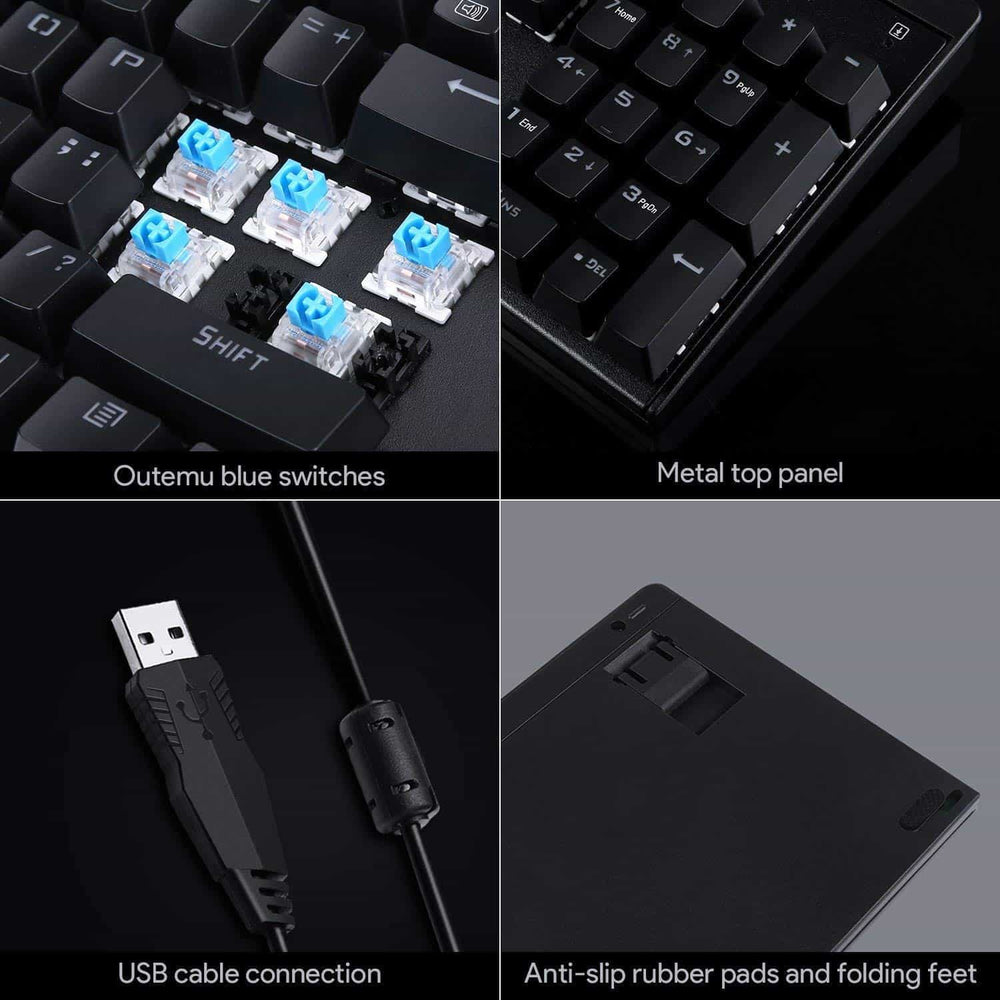 Aukey KM-G6 104 Key LED-Backlit Mechanical Keyboard Aukey KM-G6 104 Key LED-Backlit Mechanical Keyboard